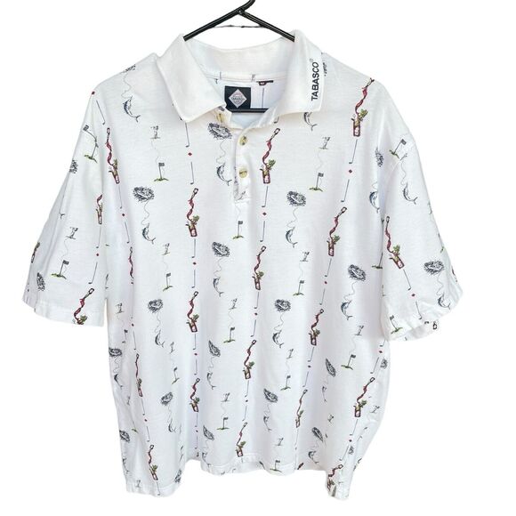 Tabasco | Shirts | Vintage Tabasco Polo Shirt Men Large Golf Print ...